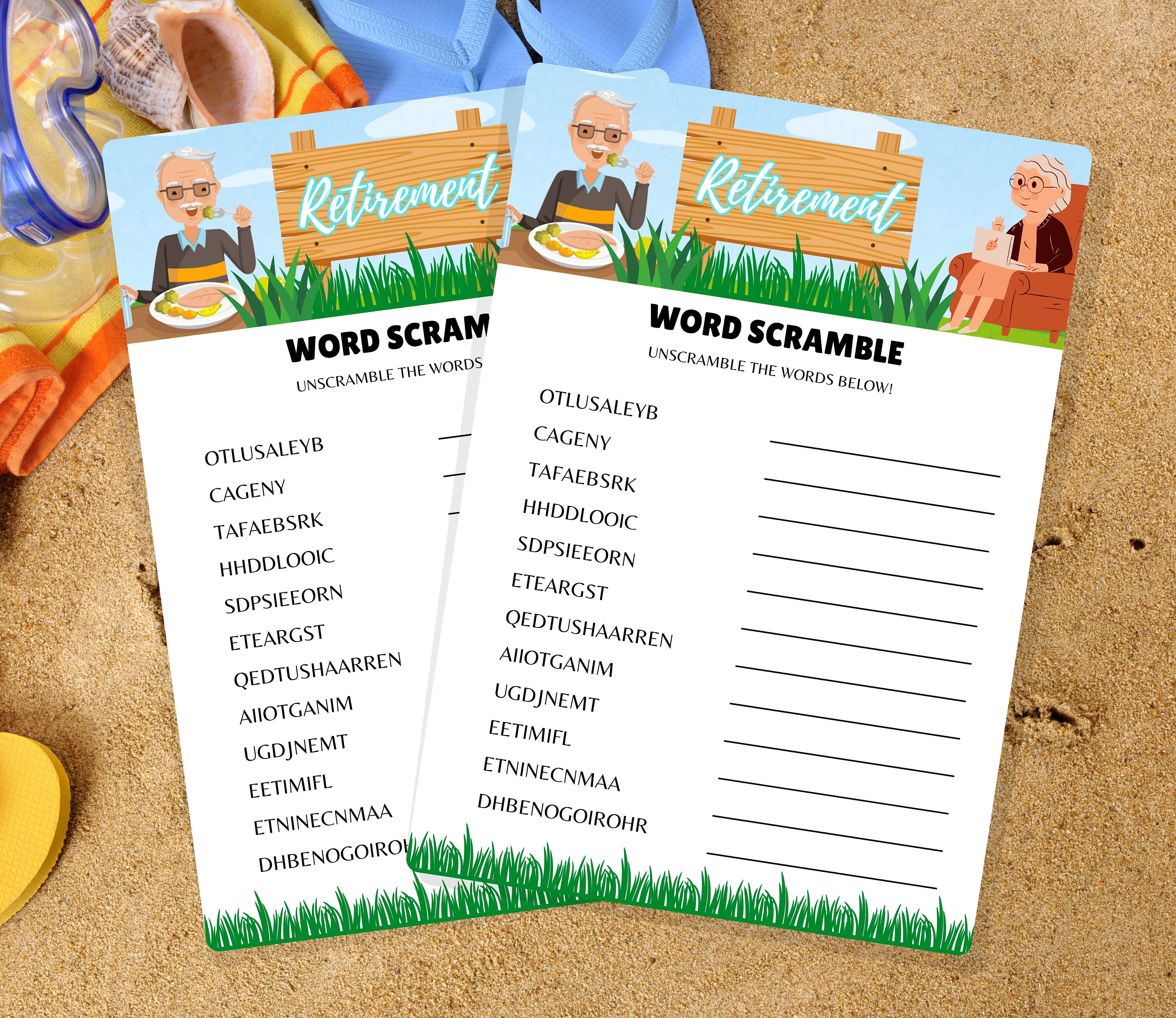 Retirement Word Scramble Game, Word Scramble, Fun Retirement Activity ...