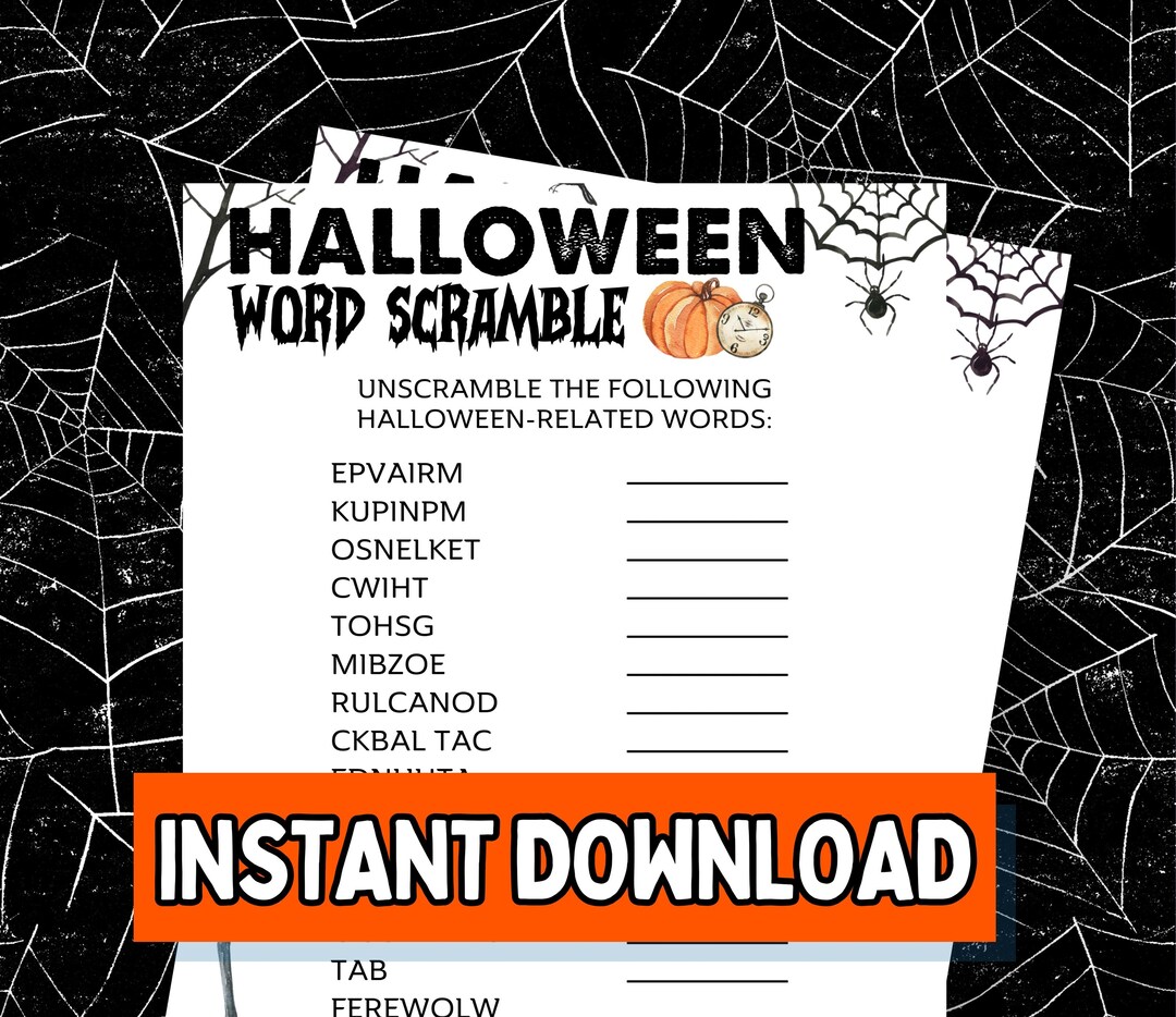 Halloween Word Scramble Game, Word Scramble, October, Fun Scary ...