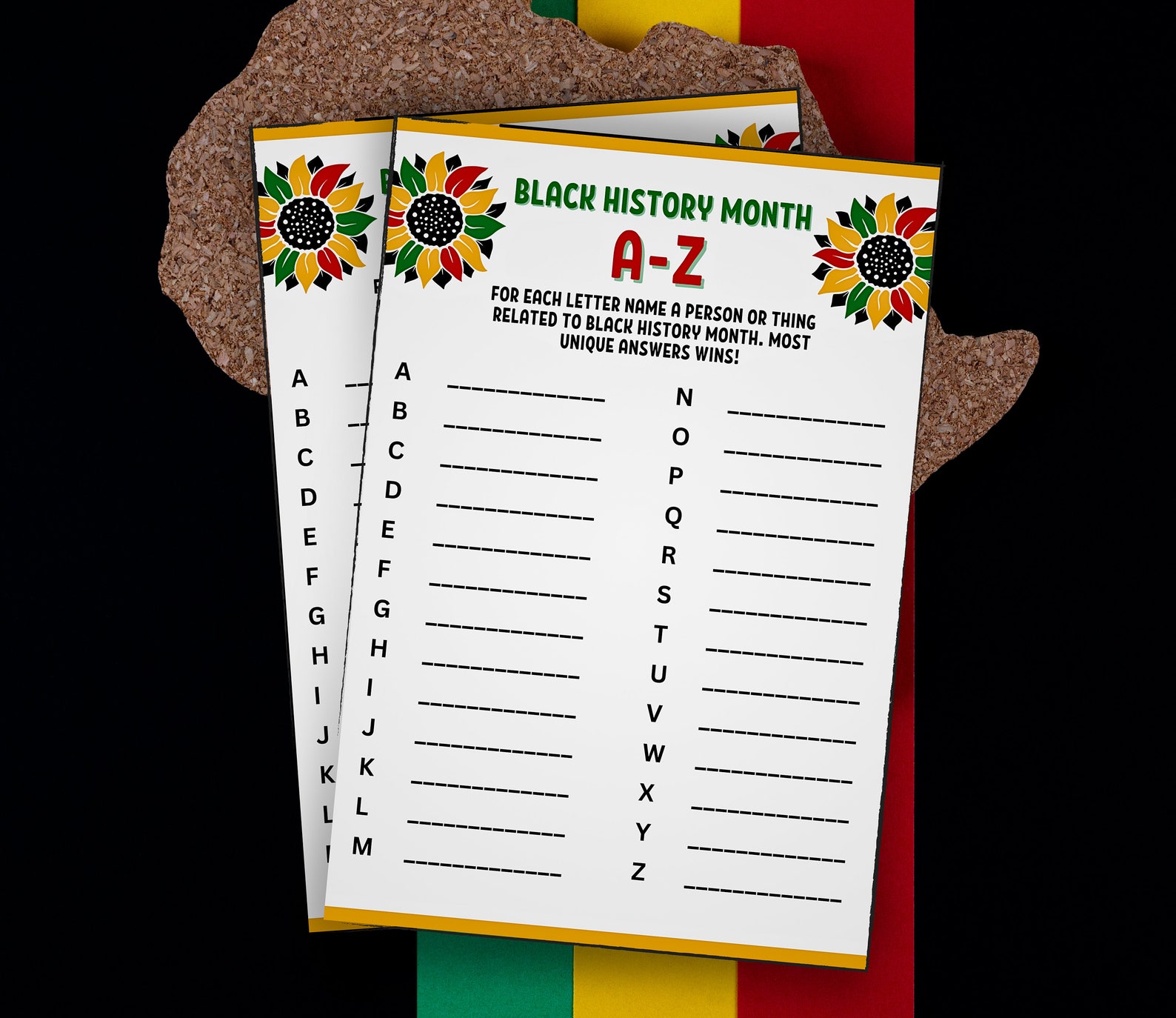 Black History A to Z Game, Black History Month Game, A to Z Words ...