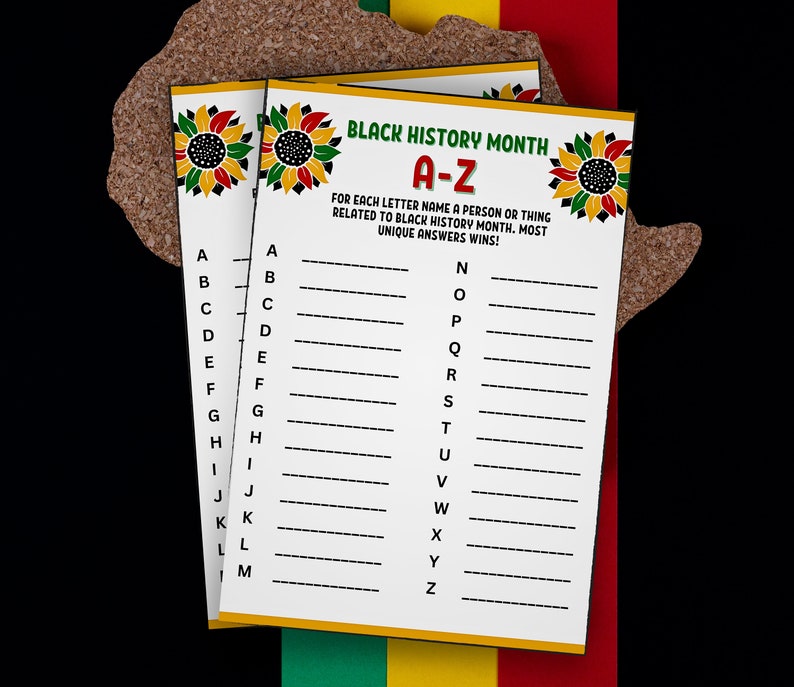Black History A to Z Game, Black History Month Game, A to Z Words ...