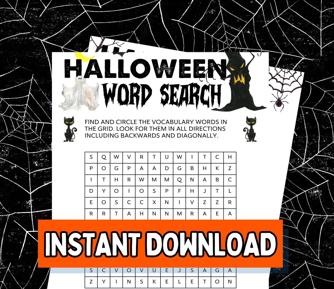 Halloween Word Search Game, Word Search, October, Fun Spooky Activity ...