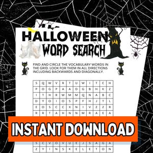 Halloween Word Search Game, Word Search, October, Fun Spooky Activity ...