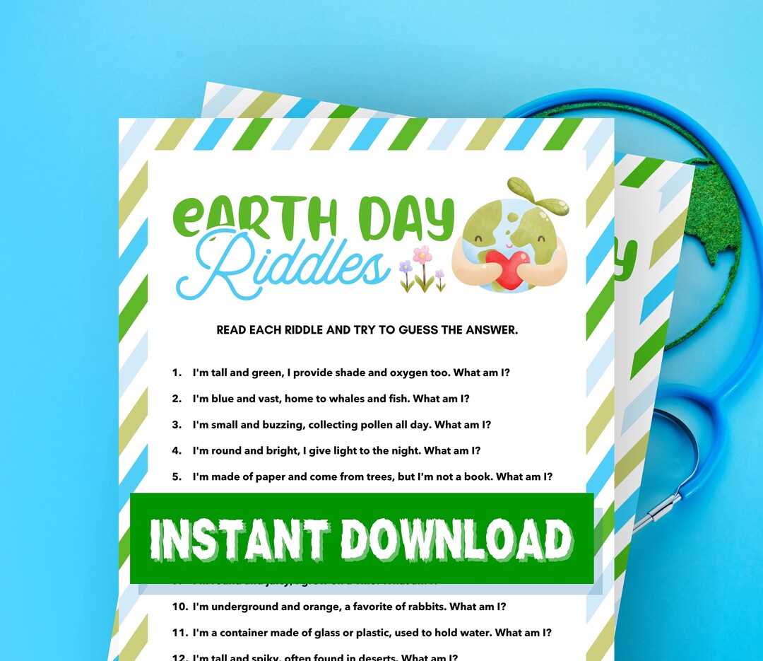 Earth Day Riddle Printable, Earth Day Game, Fun Earth Day Activity ...