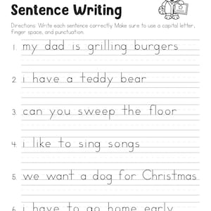 Correct the Sentences Worksheets, 10 Page Printable, for 1st and 2nd ...