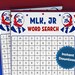 MLK Word Search Game, MLK, Martin Luther King Day, Custom Word Search ...