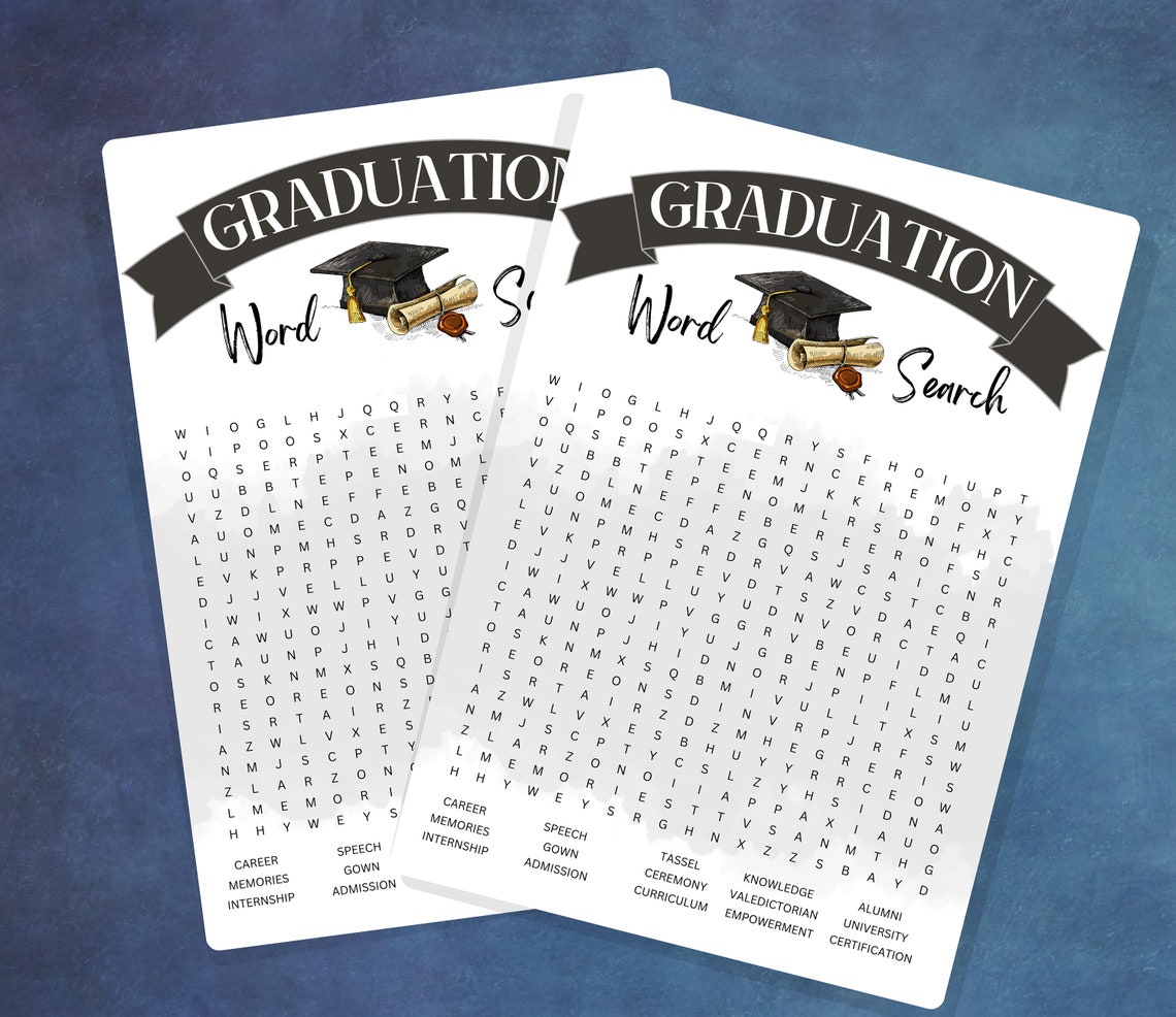 Graduation Word Search Game, Graduation Game, Word Search Printable ...