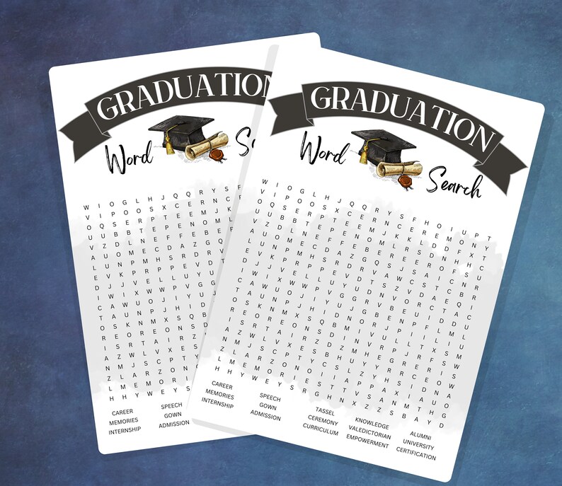 Graduation Word Search Game, Graduation Game, Word Search Printable ...
