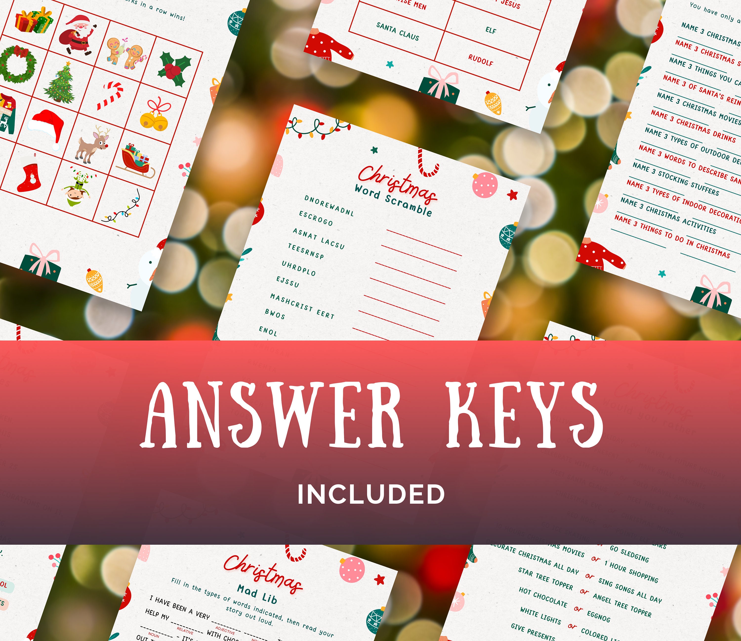 Christmas Game Bundle, Christmas Party Games for All Ages, Christmas ...