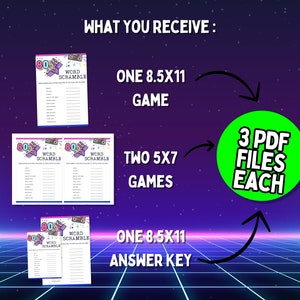 80s Word Scramble Game: Printable Party Activity (digital Download) - Etsy