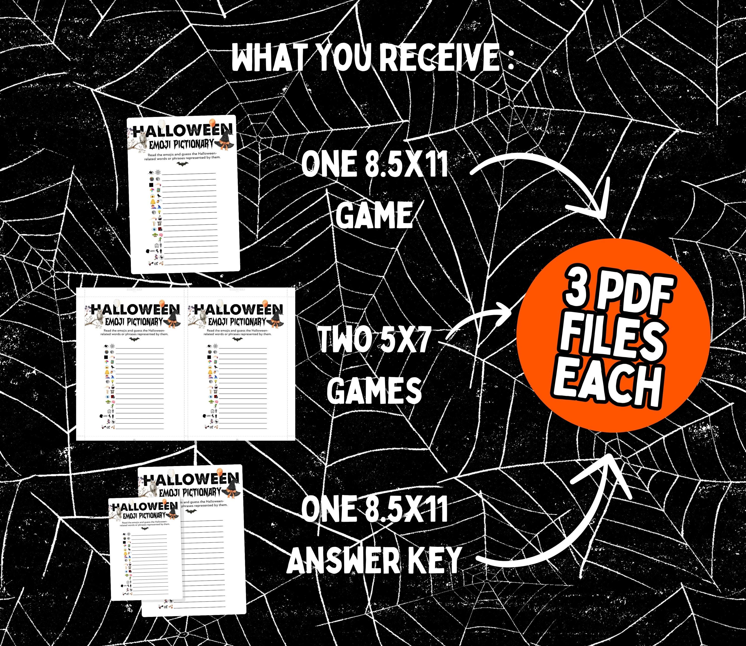 Halloween Emoji Pictionary Game, Emoji Quiz, Halloween Emojis, Fun ...