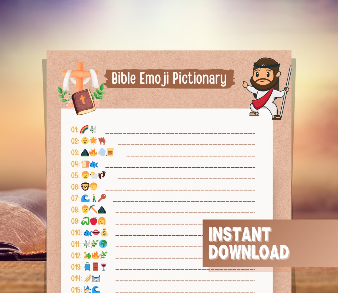 Bible Emoji Pictionary Game, Bible Game, Bible Games, Christian Games ...