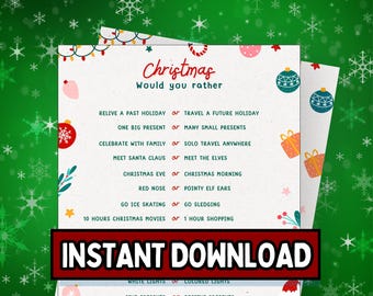 Christmas Would You Rather Game - Etsy