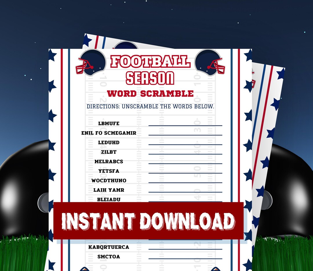 Football Season Word Scramble Game, Football Word Scramble, Watch Party ...