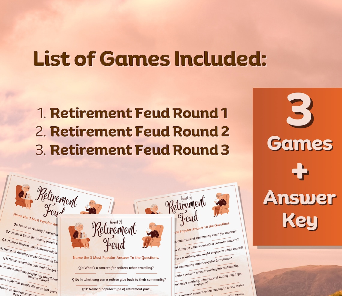 Retirement Feud Game, Retirement Games, Retiree Games, Retirement ...