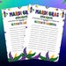 Mardi Gras Anagrams Game, Word Puzzle Game, Carnival Games, Fun Games ...
