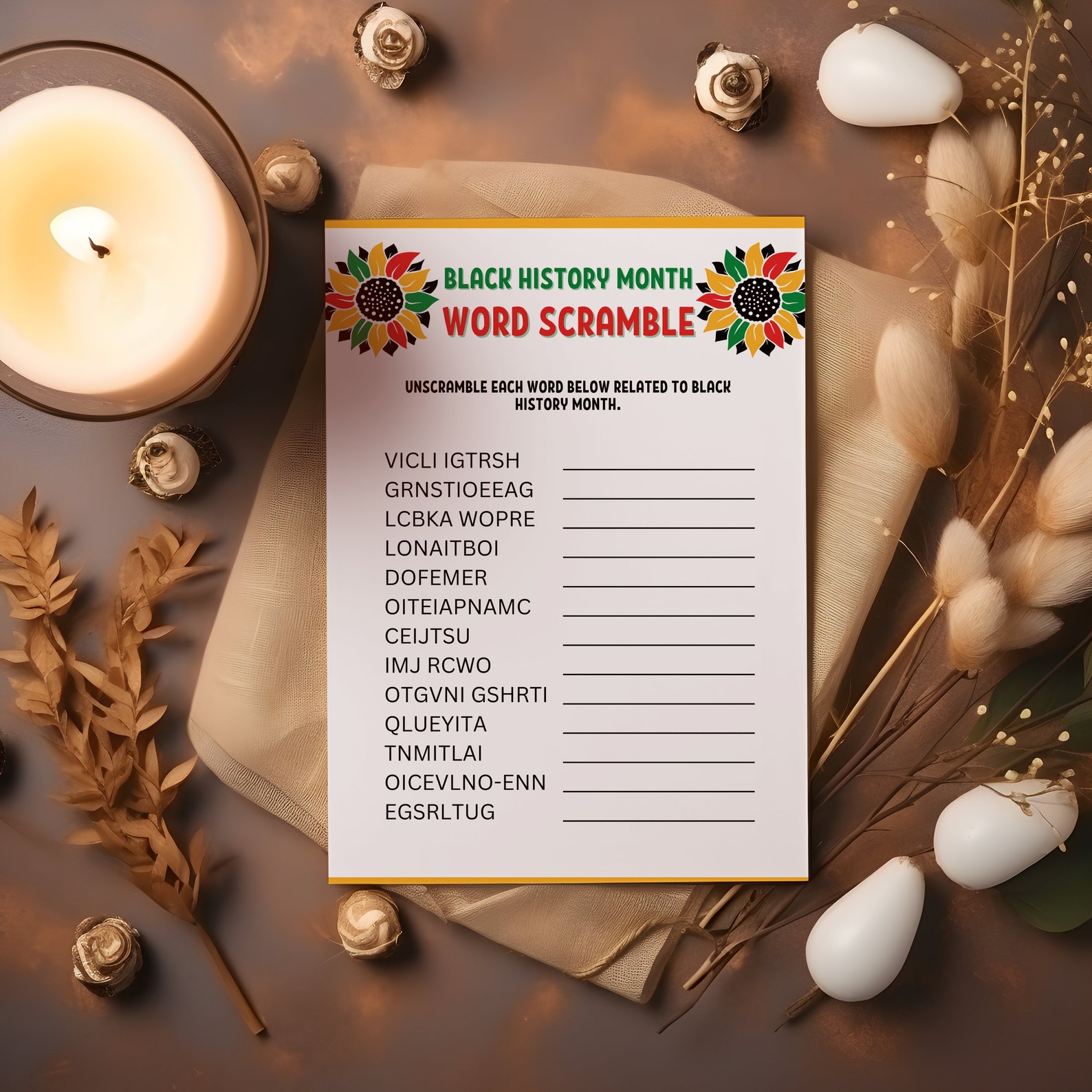 Black History Word Scramble Game, Black History Month, Black History ...