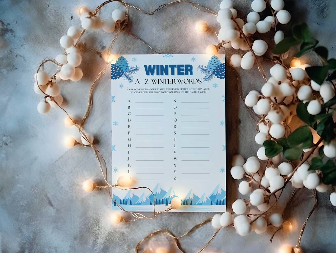 Winter A-Z Words Game, Winter Word Games, Winter Printable Games ...