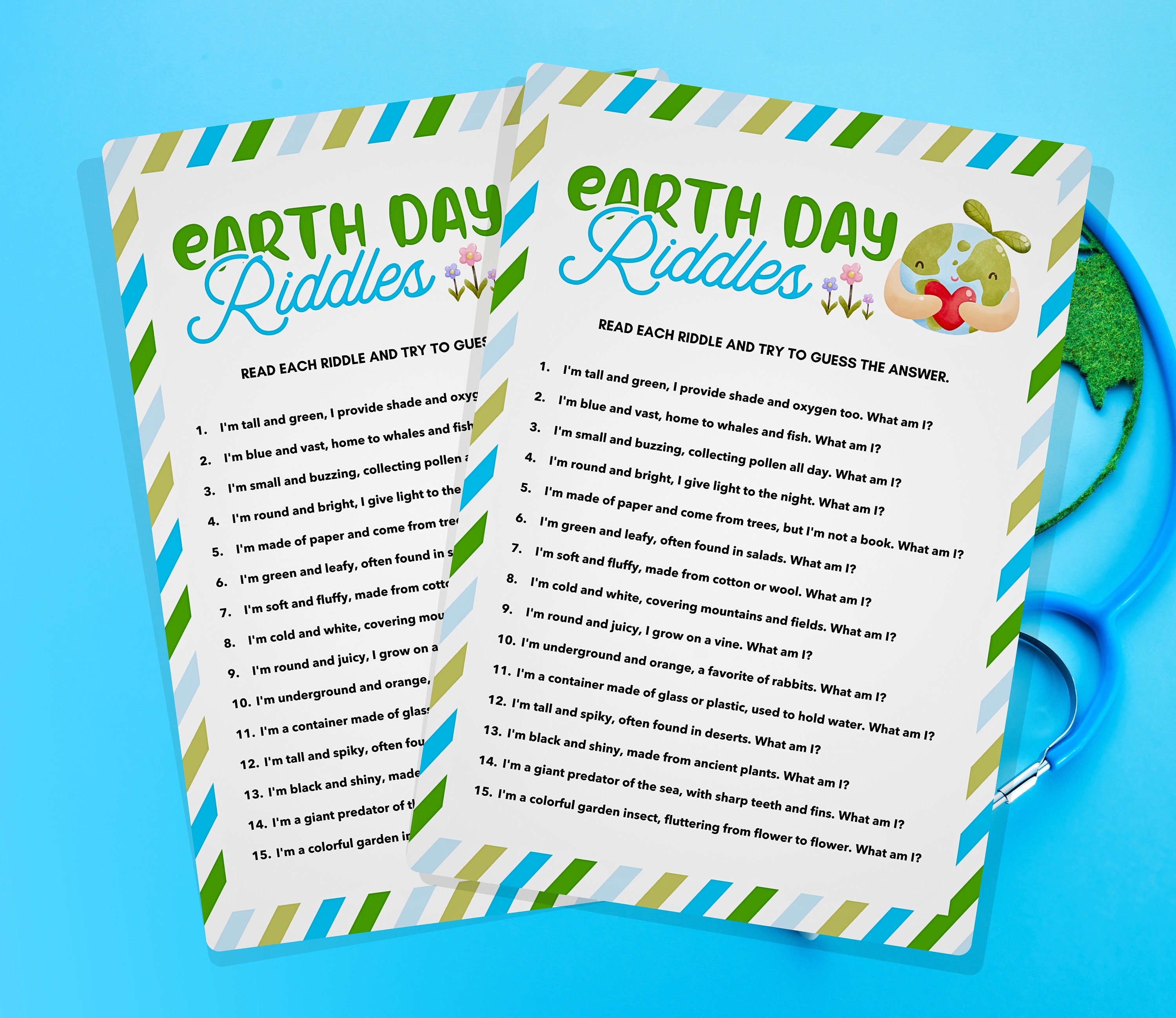 Earth Day Riddle Printable, Earth Day Game, Fun Earth Day Activity ...