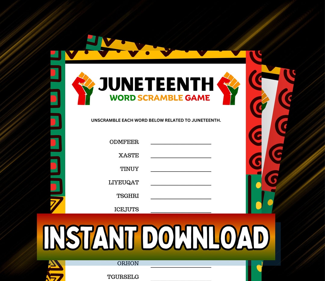 Juneteenth Word Scramble, Word Scramble, Fun Juneteenth Activity, for ...