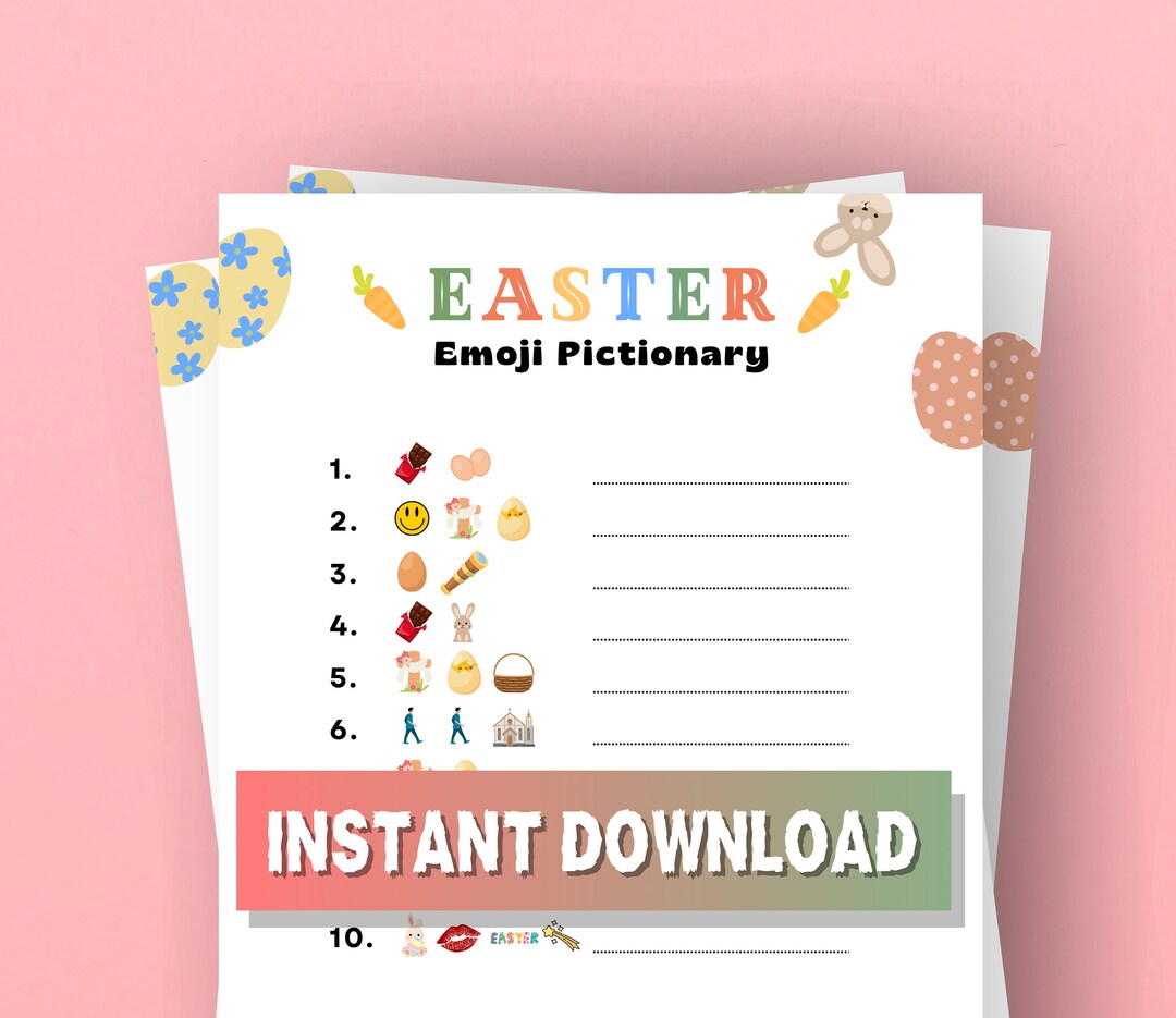 Easter Emoji Pictionary Game: Fun Family Activity (printable) - Etsy
