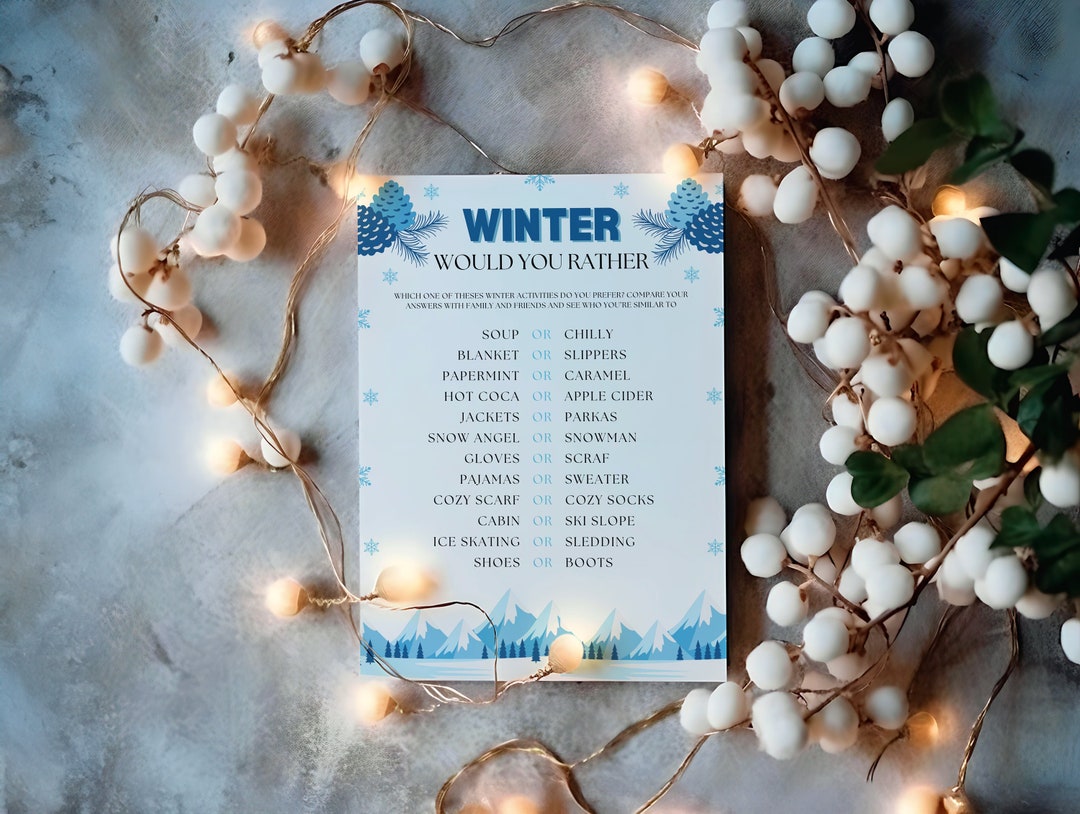 Winter Would You Rather Game, Winter Holiday Game, Winter Printable ...