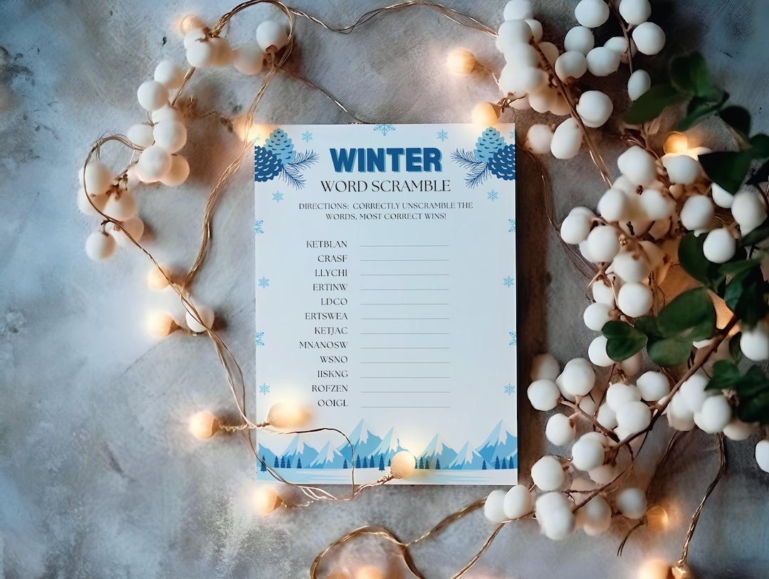 Winter Word Scramble Game, Winter Word Games, Winter Printable Games ...