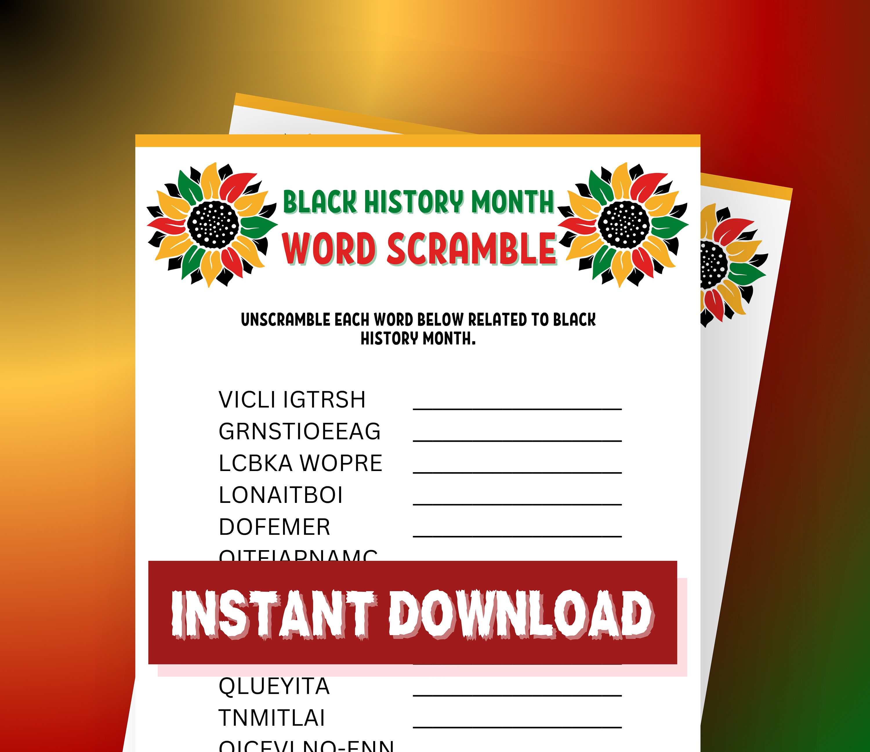 Black History Word Scramble Game, Black History Month, Black History ...