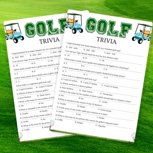 Golf Trivia Game, Trivia, Fun Golf Activity, Golf Themed Party Game ...