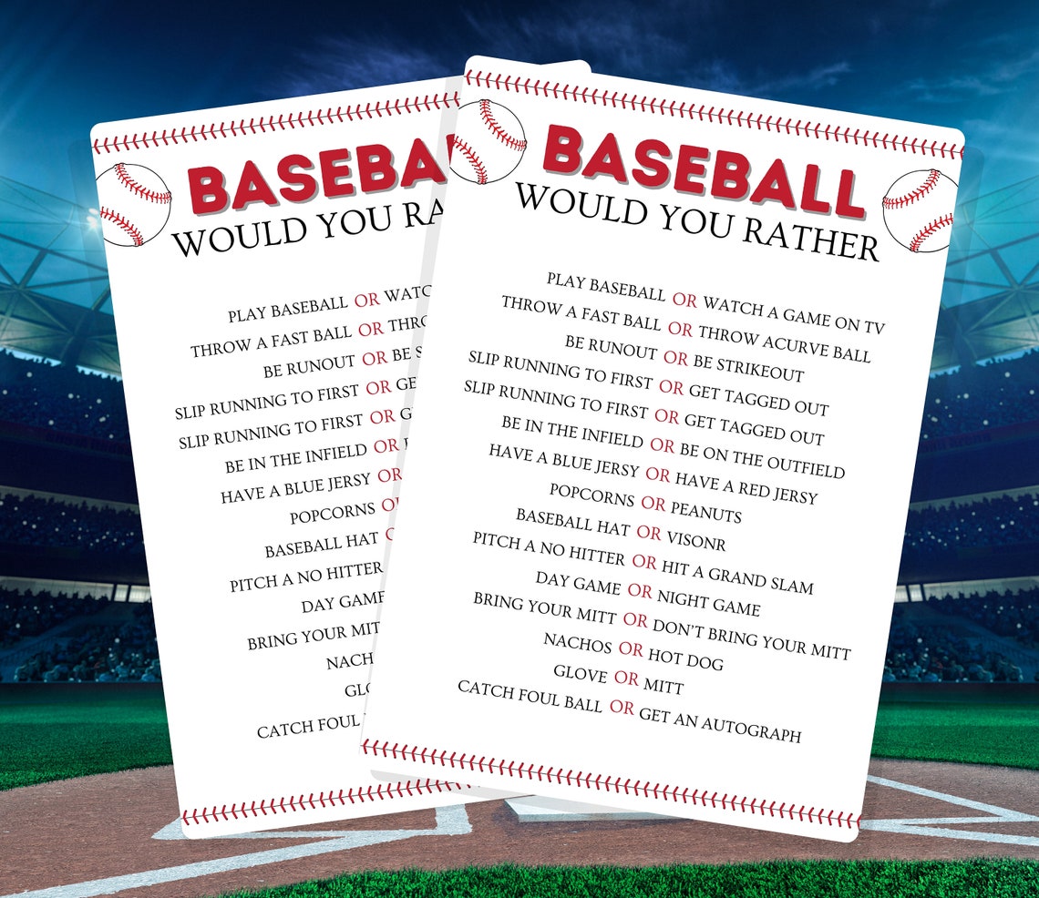 Baseball Would You Rather Game, Would You Rather, Baseball This or That ...