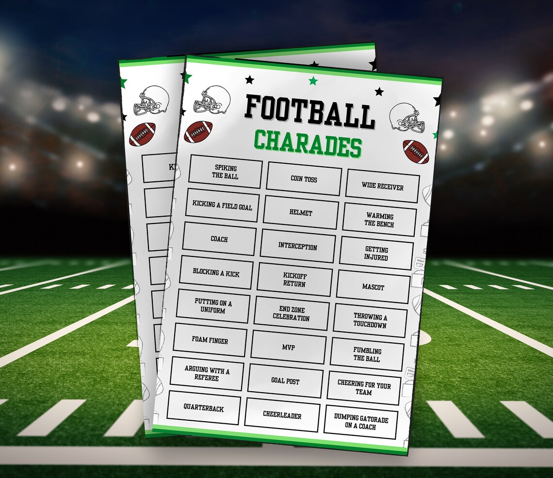 Football Charades, Football Party, Charades Game, Super Bowl Activity ...