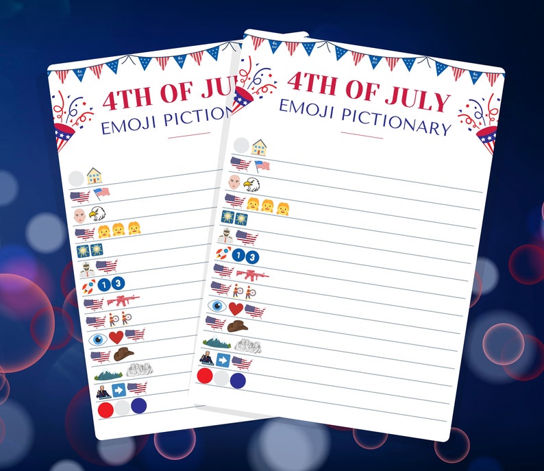 Fourth of July Emoji Game, Emoji Pictionary, Independence Day, Stars ...