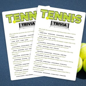 Tennis Trivia Game, Tennis Trivia Printable, Team Building, Tennis ...