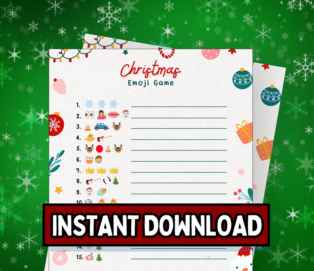 Christmas Emoji Pictionary, Emoji Pictionary Game, Fun Christmas Game ...