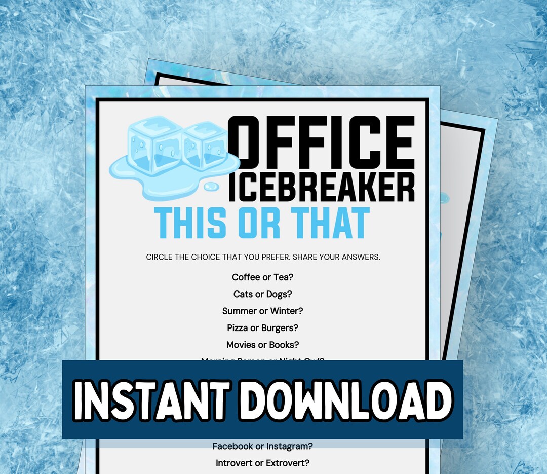 This or That Office Icebreaker Game, Party Game, Coworker Bonding Game ...