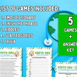 Earth Day Game Bundle, Earth Day Games, Zero Waste, Earth Day Activity ...