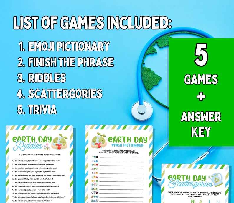 Earth Day Game Bundle, Earth Day Games, Zero Waste, Earth Day Activity ...