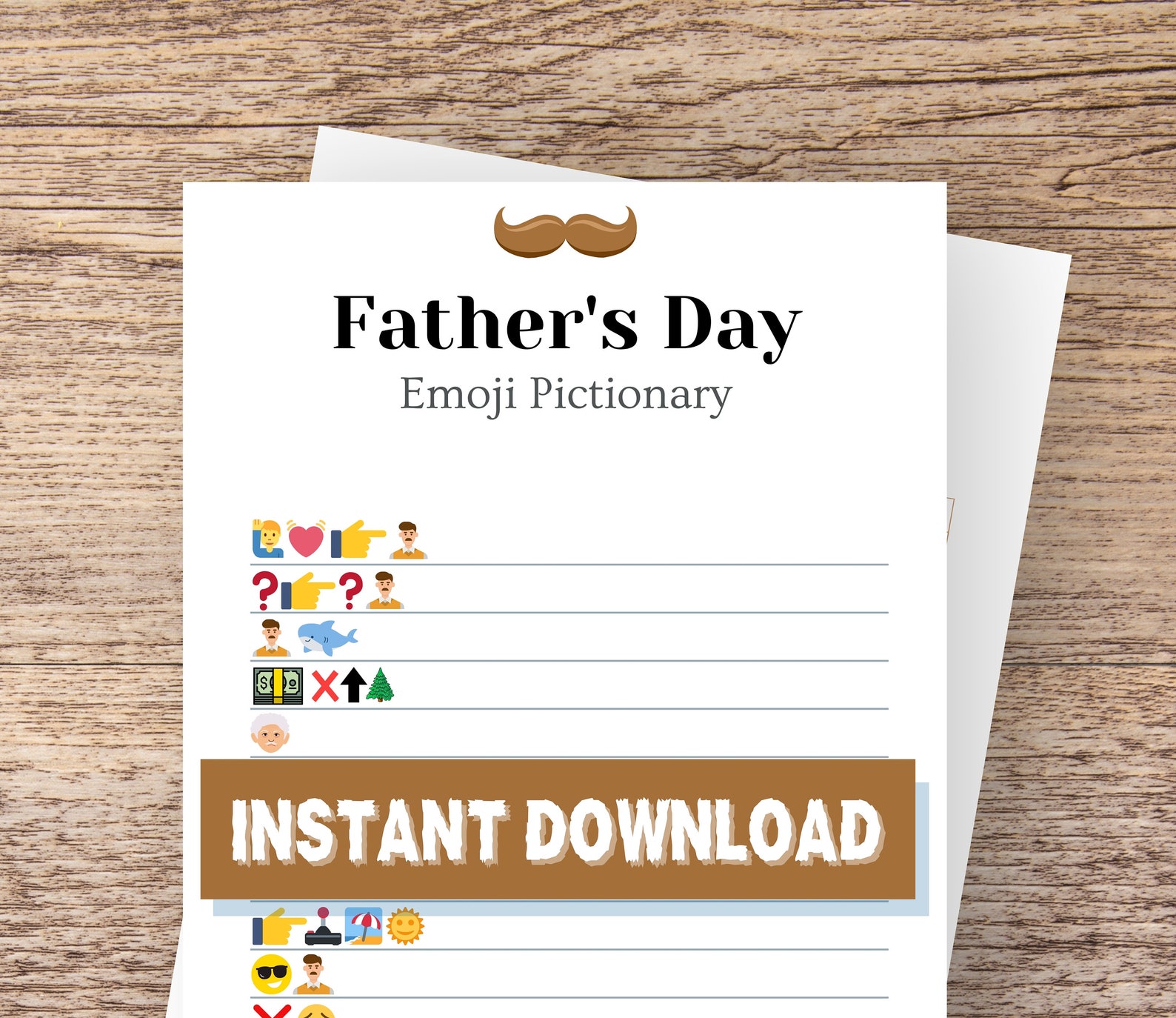 Fathers Day Emoji Pictionary Game, Fathers Day Game, Emoji Quiz, Fun ...