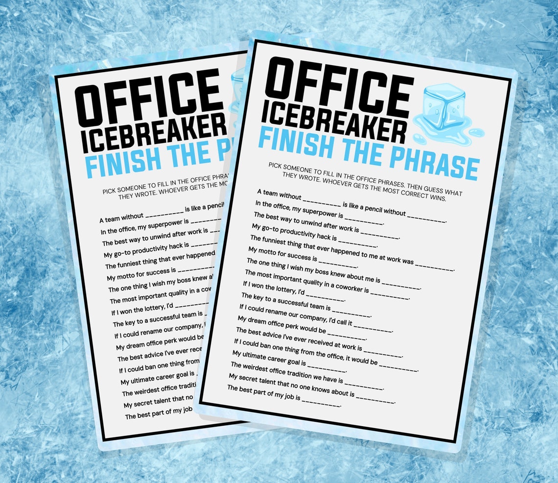 Office Icebreaker Finish the Phrase Game, Finish the Phrase, Office ...