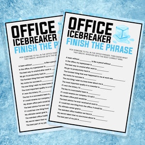 Office Icebreaker Game: Finish the Phrase, Team Building (digital ...