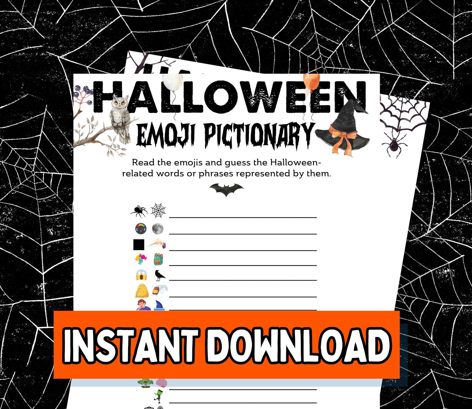 Halloween Emoji Pictionary Game, Emoji Quiz, Halloween Emojis, Fun ...