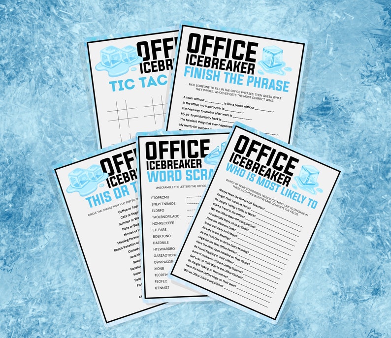 Office Icebreaker Game Bundle, Office Party Game, Office Game, Work ...