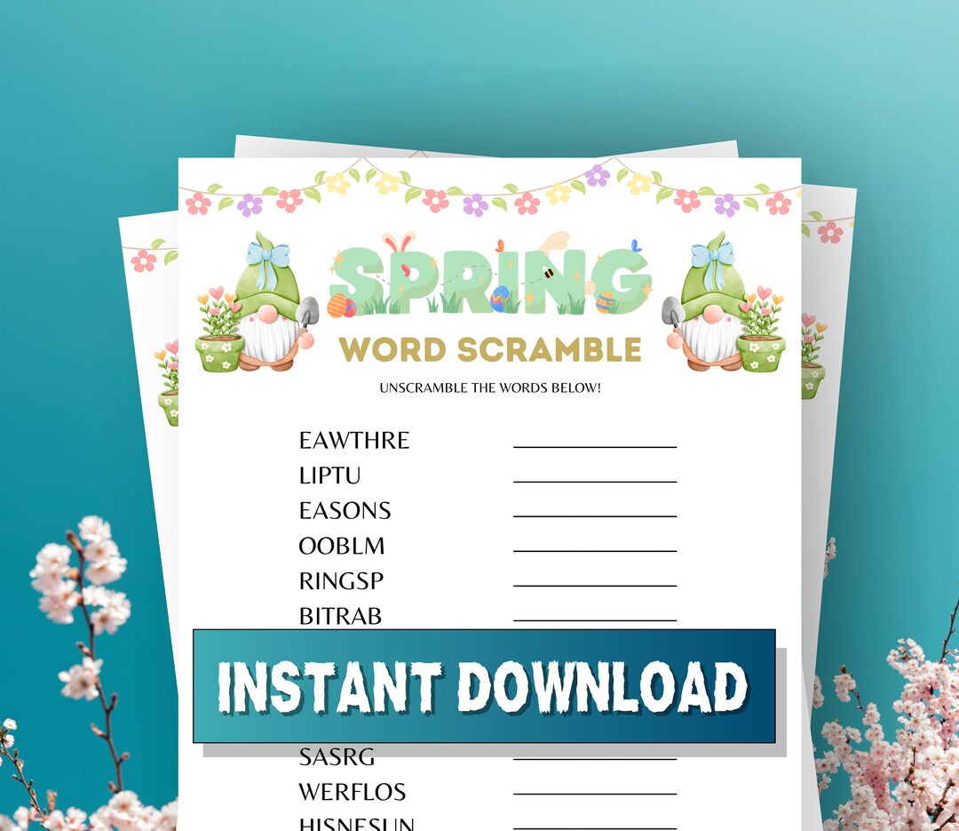Spring Word Scramble Game, Springtime Activity, Spring Season, Fun ...