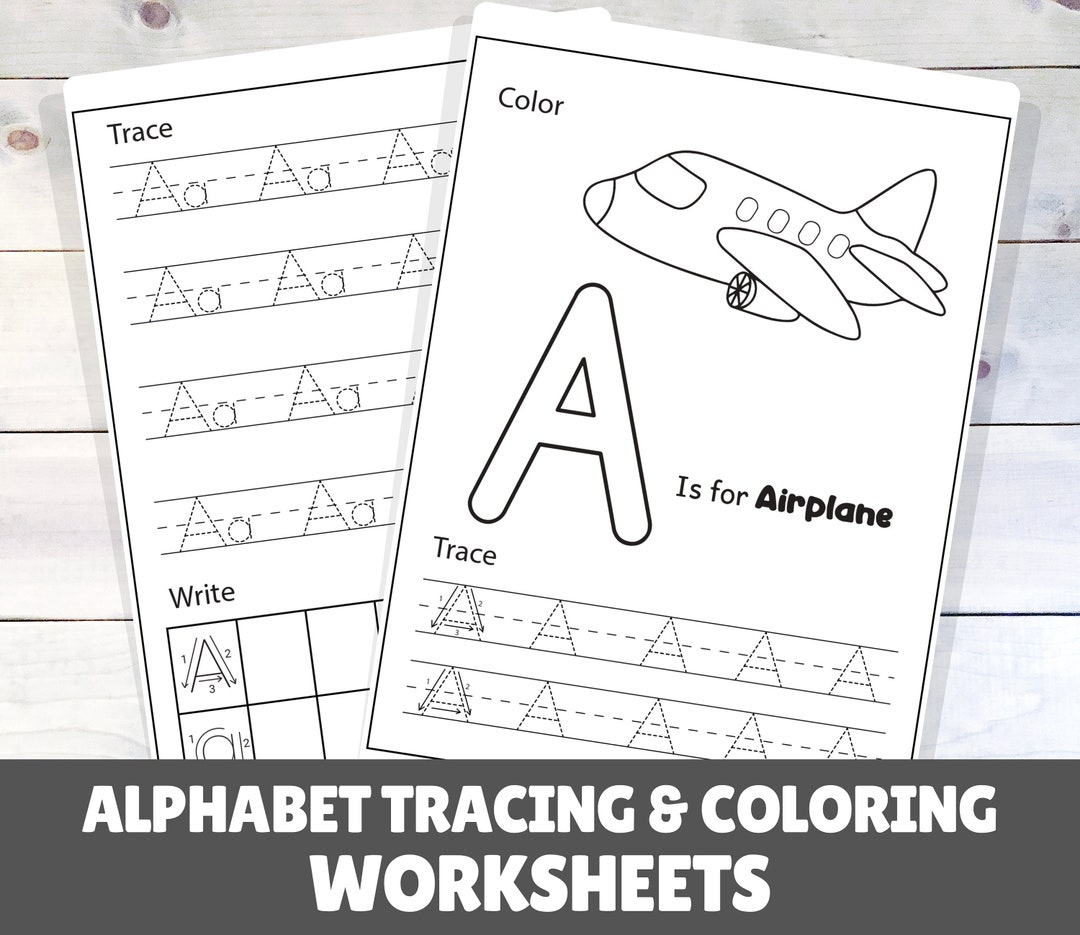 Alphabet Tracing Worksheets, Alphabet Coloring Printable, Homeschool ...