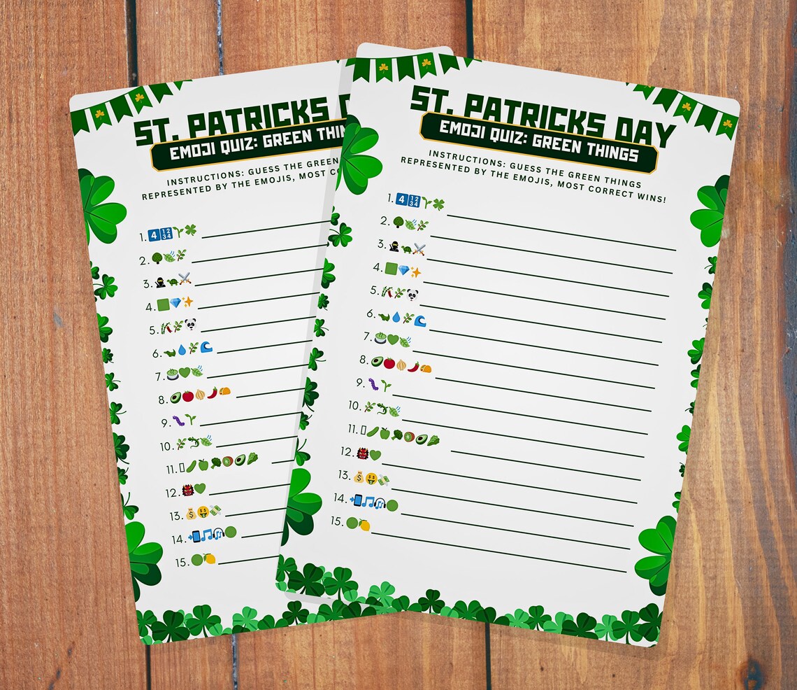 St Patricks Day Emoji Quiz, St Patricks Games, St Patricks Trivia, St ...