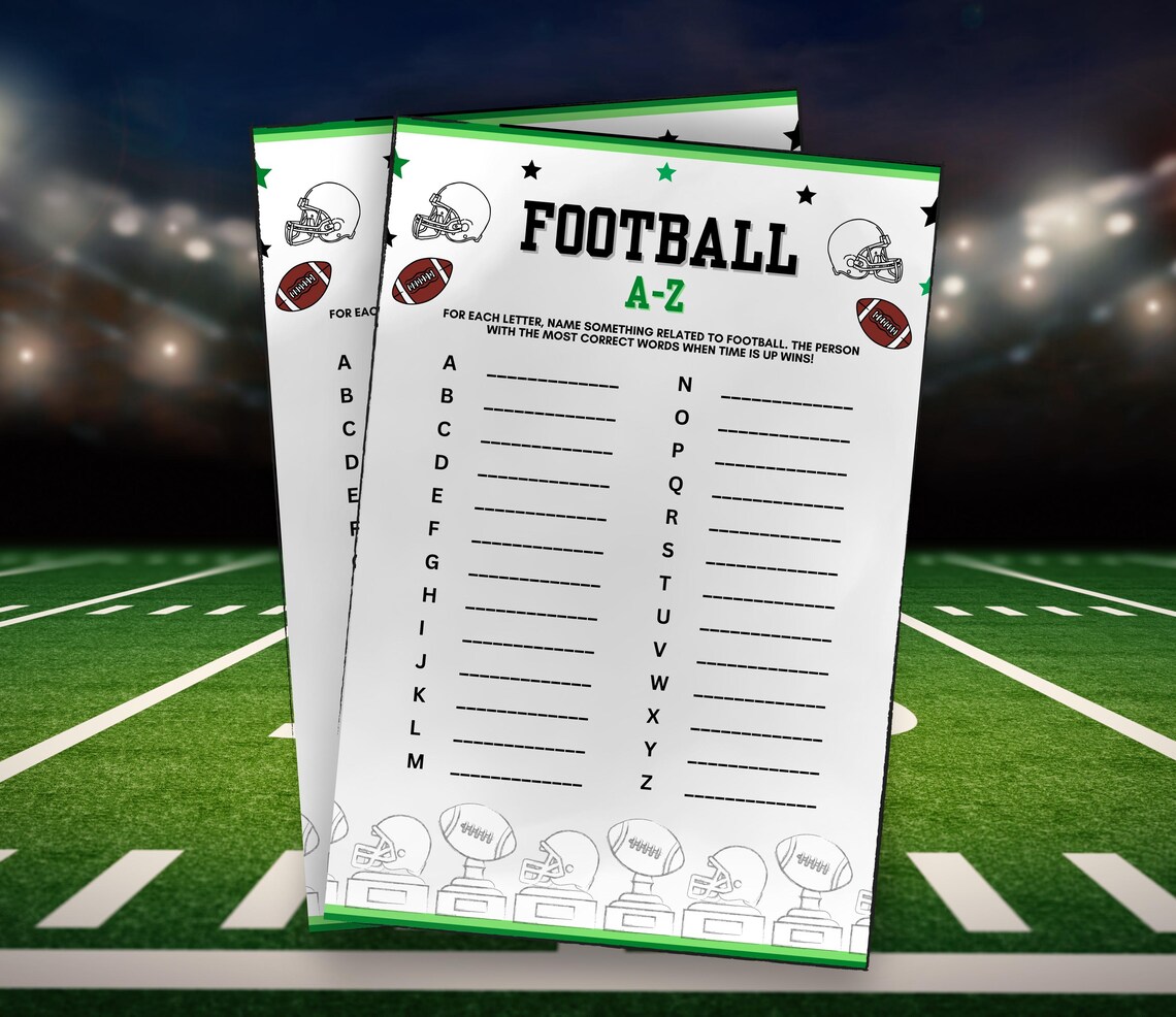 Football A to Z Game, Super Bowl Games, Football Party, Game Day ...