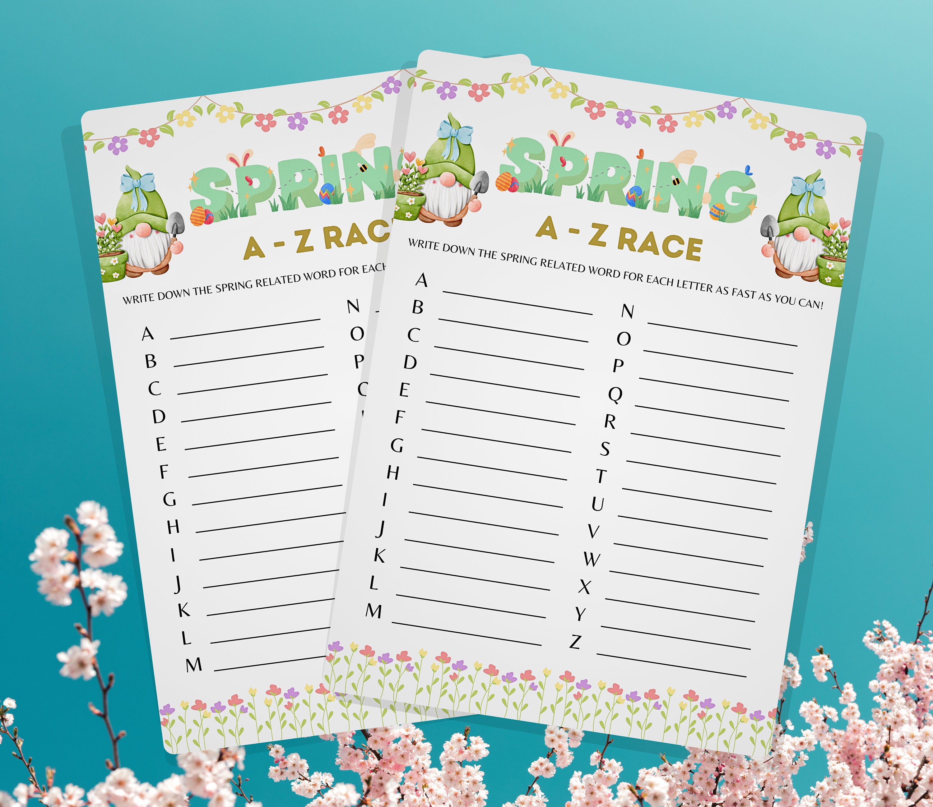 Spring A to Z Game, Fun Spring Printable, Spring Game for Kids & Adults ...