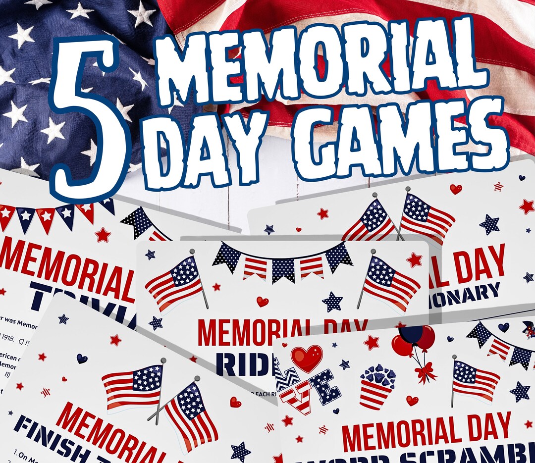 Memorial Day Game Bundle: Family Fun Printables (5 Games) - Etsy