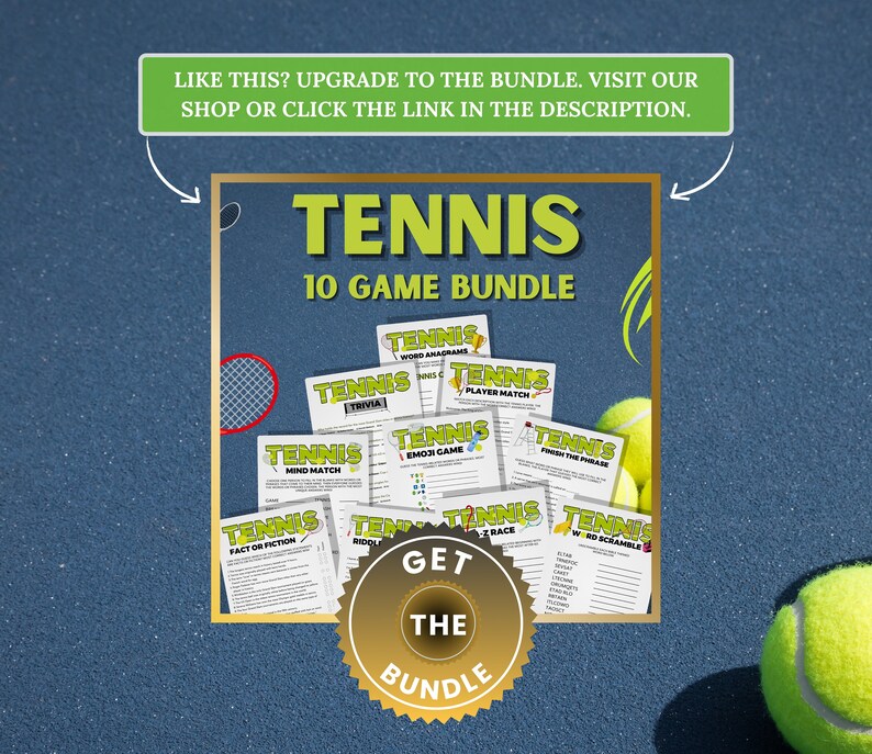 Tennis Trivia Game, Tennis Trivia Printable, Team Building, Tennis ...