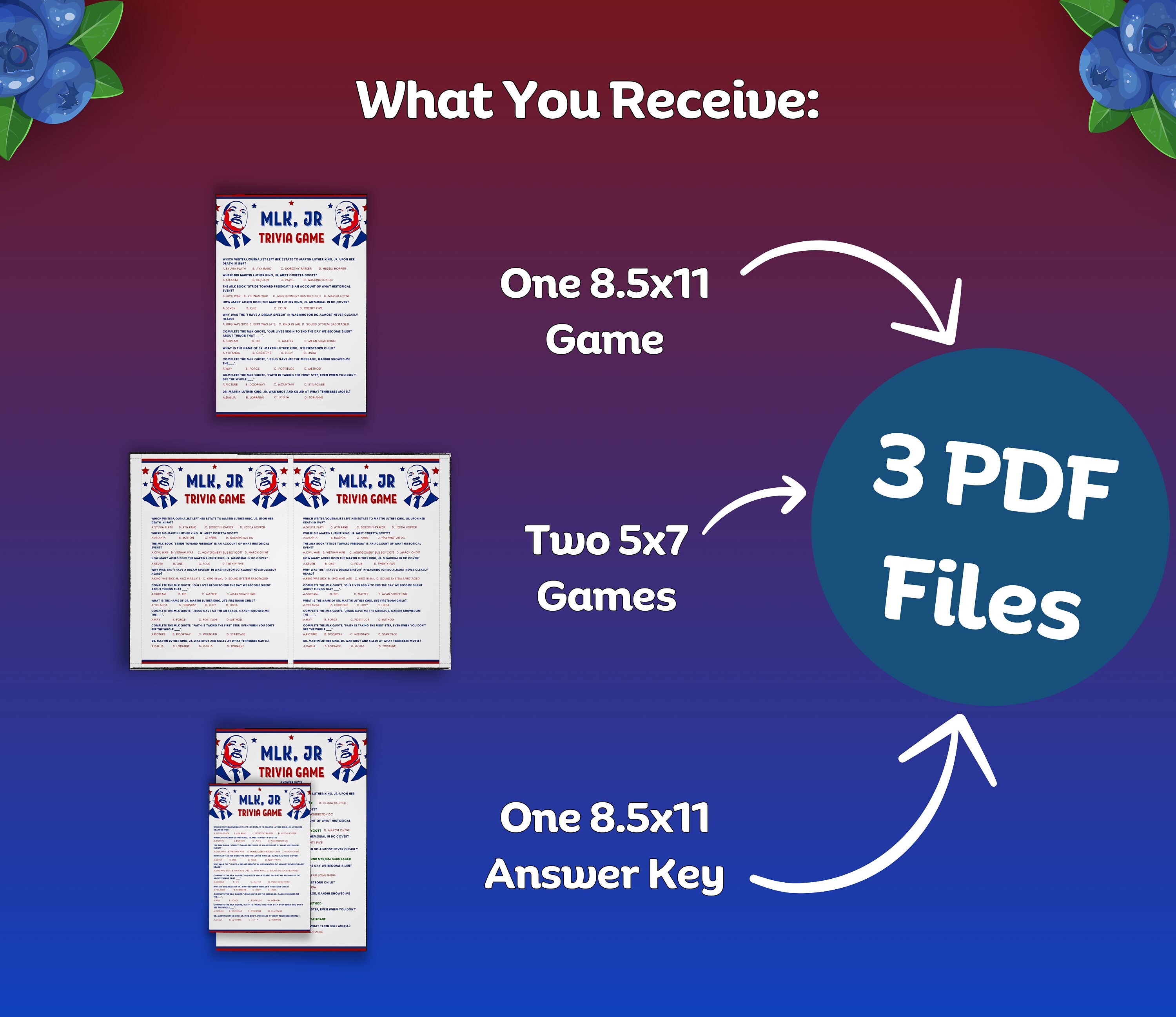 MLK Trivia Game, Martin Luther King, MLK, Martin Luther King Day ...