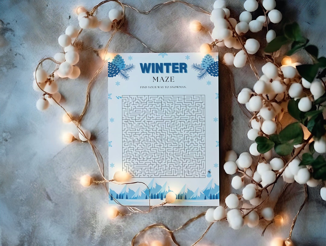 Winter Maze Game, Winter Maze Games, Winter Printable Games, Wintertime Activities, Holiday ...